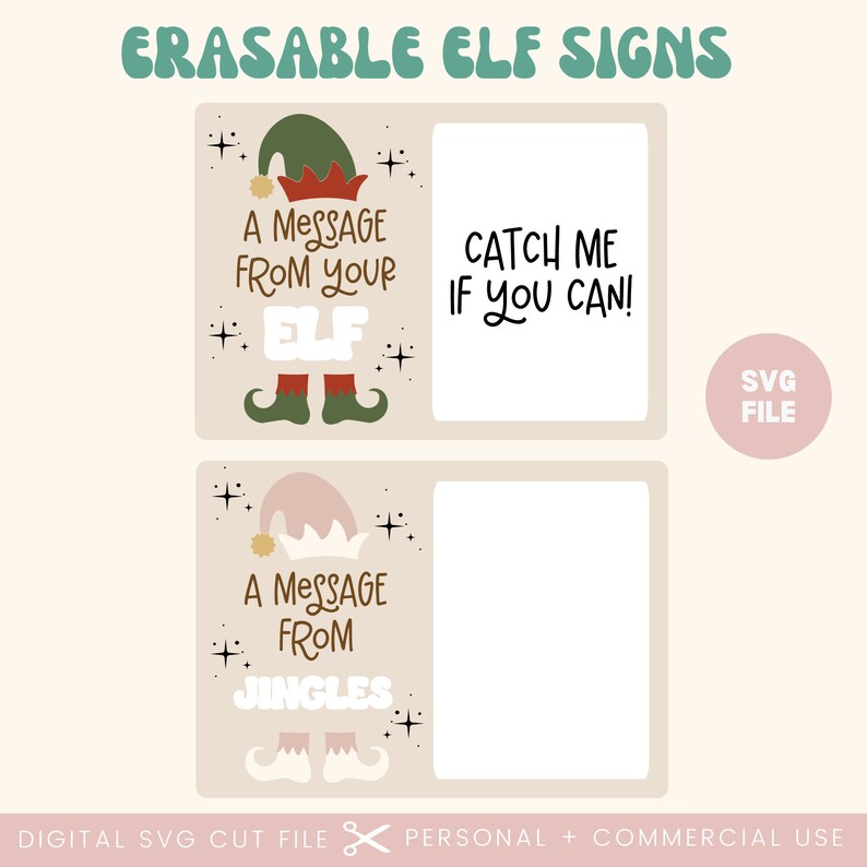 Dry Erase Elf Message Board SVG: Christmas Laser Cut File (digital ...
