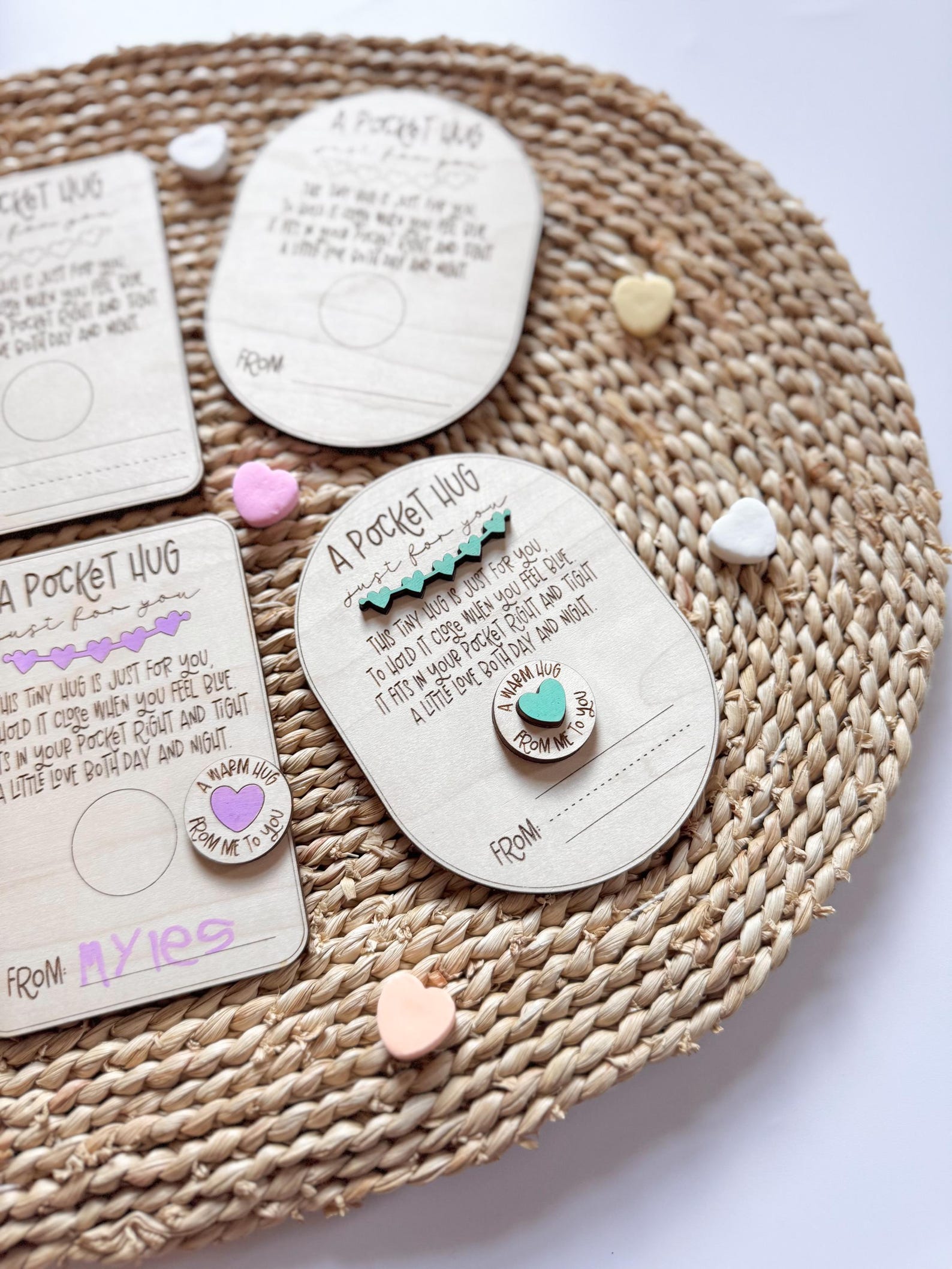 Valentine's Day Pocket Hug Sign SVG: Laser Cut Heart Tag (digital ...