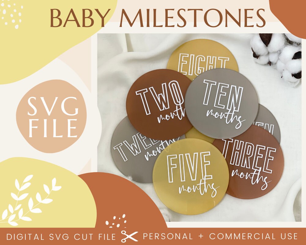 Baby Milestone Rounds SVG Baby Monthly Milestone Rounds SVG | Etsy
