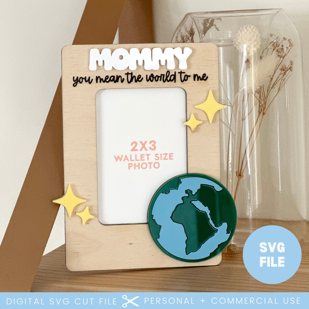 Mother's Day Photo Magnet Frame SVG: Mommy Gift Laser Cut File - Etsy