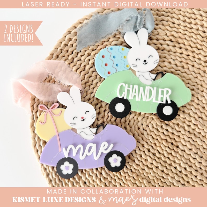 Bunny Tag Svg - Etsy