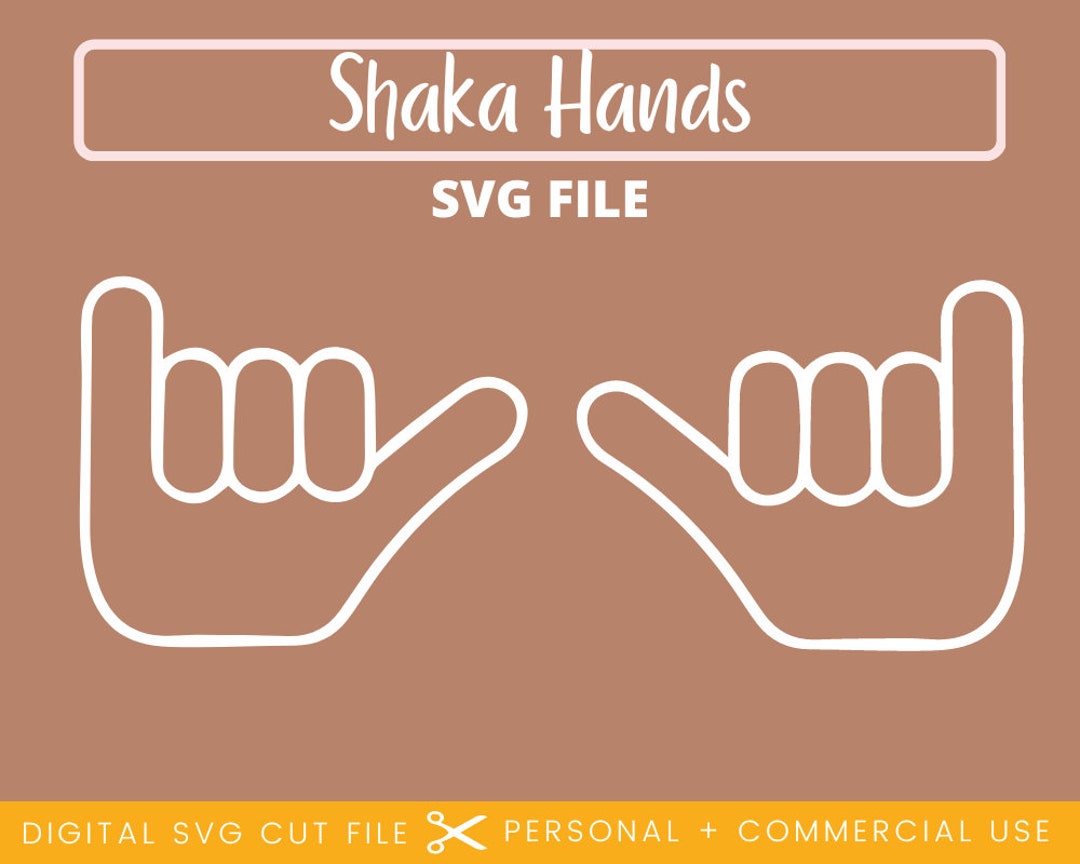 Shaka Hand Sign SVG Surfer Theme Room Glowforge File Beach Kid Room ...