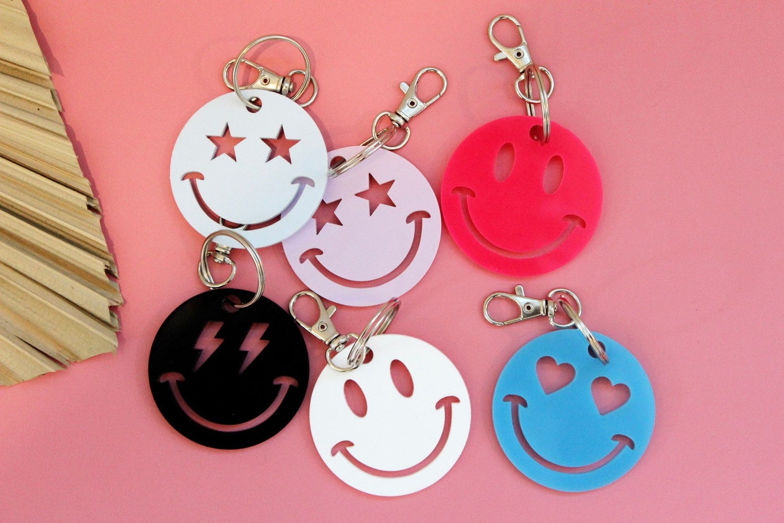 Smiley Face Keychain SVG Smiley Bag Tag SVG Retro Keychain - Etsy