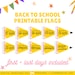 First Day of School Printable Flags Bundle: Photo Prop Sign (PDF) - Etsy