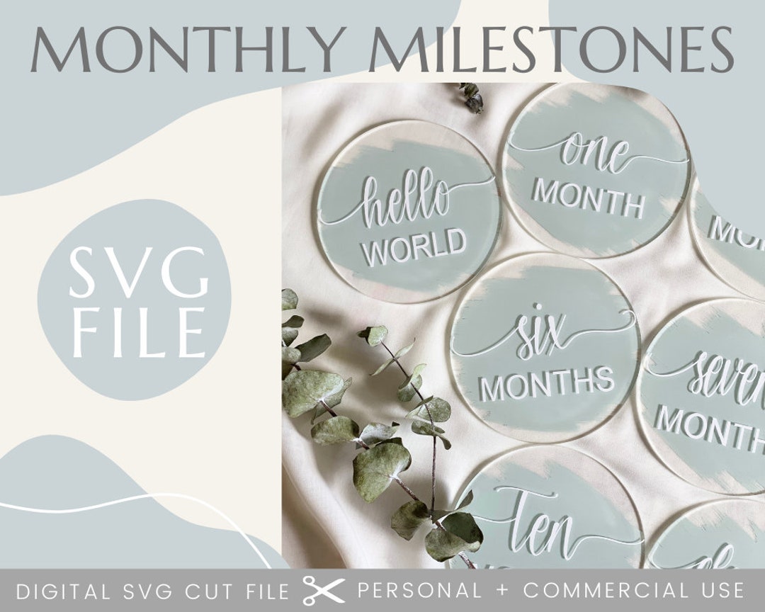 Baby Milestone Rounds SVG Baby Monthly Milestone Rounds SVG PNG ...