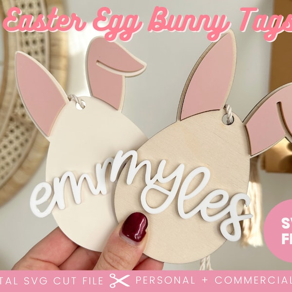 Bunny Tag Svg - Etsy
