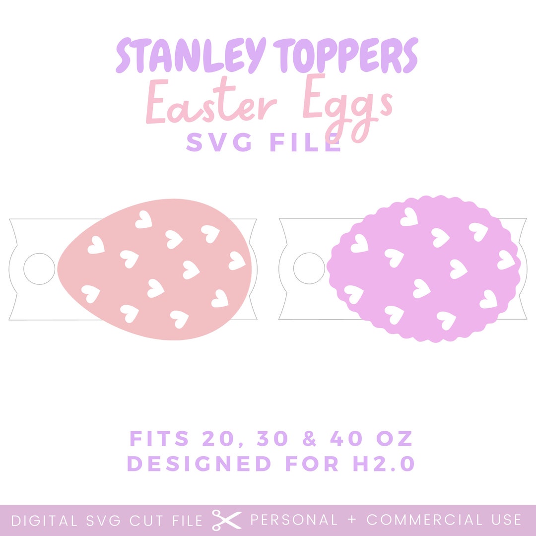 Easter Heart Egg Stanley Topper SVG | Laser Ready Stanley Name Tag ...