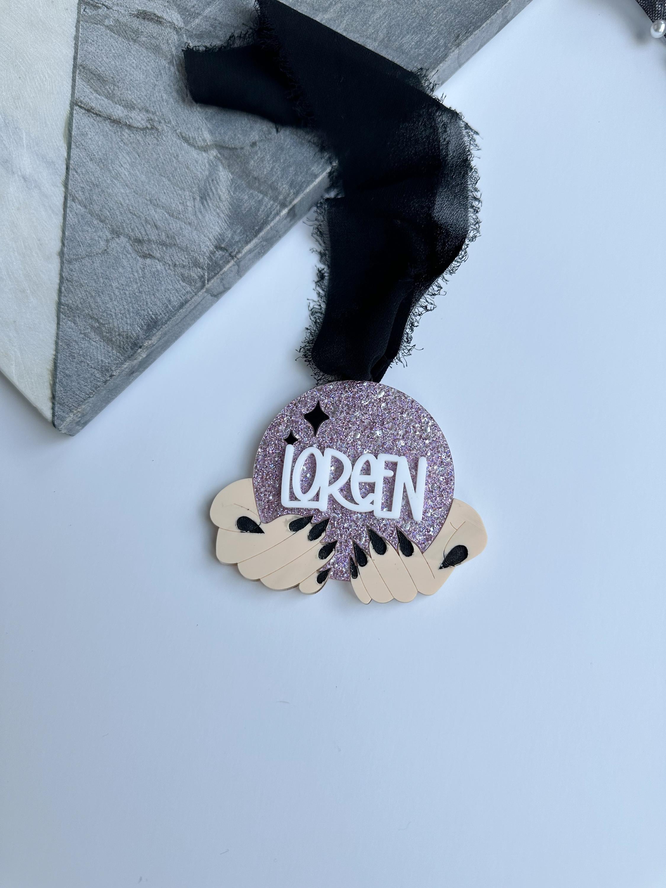 Halloween Crystal Ball Name Tag SVG File: Laser Cut Glowforge Design ...