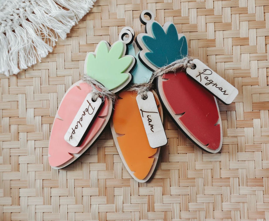 Easter Carrot Name Tag SVG: Laser Cut Bunny Basket Tag (digital ...