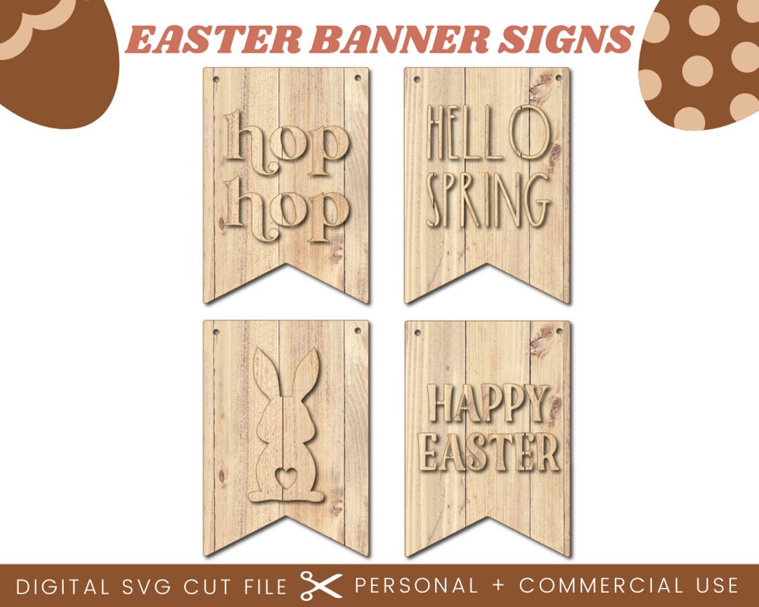 Happy Easter Farmhouse Signs SVG Glowforge Easter Laser File - Etsy