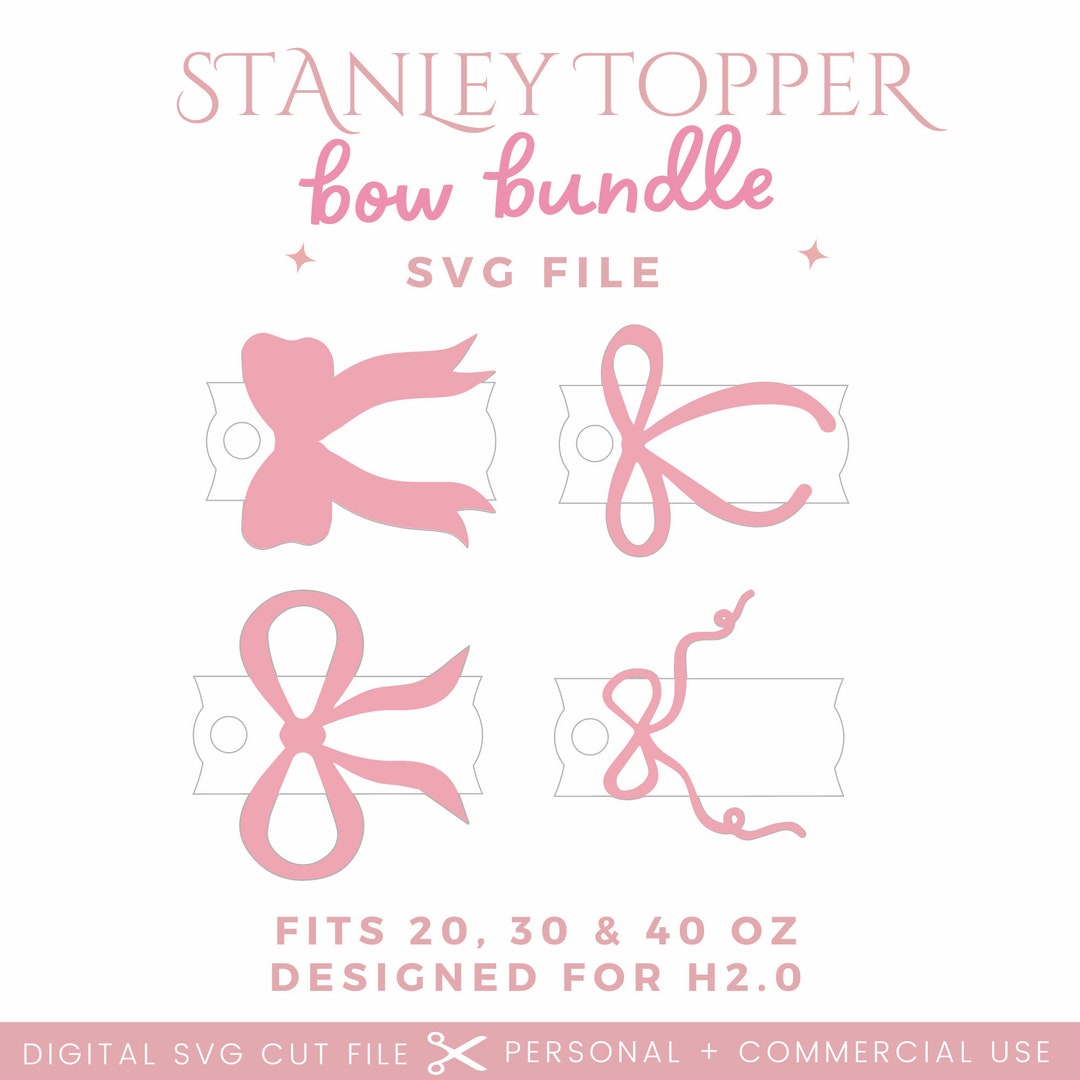 Coquette Bow Stanley Topper SVG: Laser Cut Name Plate (digital Download ...