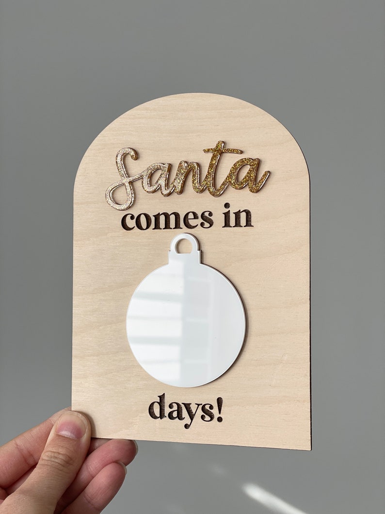 Christmas Countdown Santa Sign SVG File: Glowforge Laser Cut File - Etsy