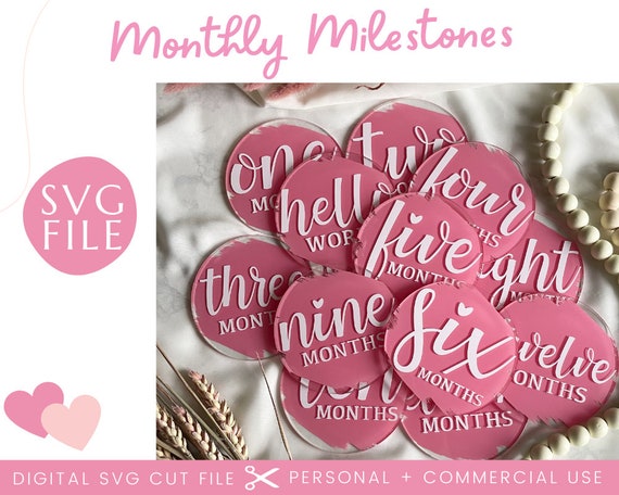 Baby Milestone Rounds SVG Baby Monthly Milestone Rounds SVG - Etsy