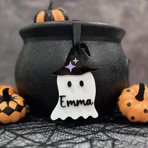 Halloween Ghost Name Tag SVG Files: Witch Hat Cut File (digital ...