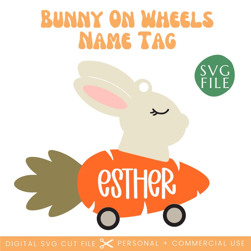 Bunny Tag Svg - Etsy