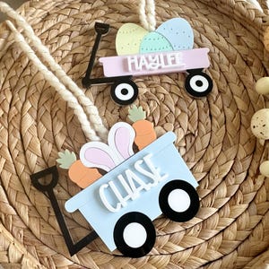 Easter Wagon Basket Tag SVG: Kids First Easter, Bunny & Egg (digital ...