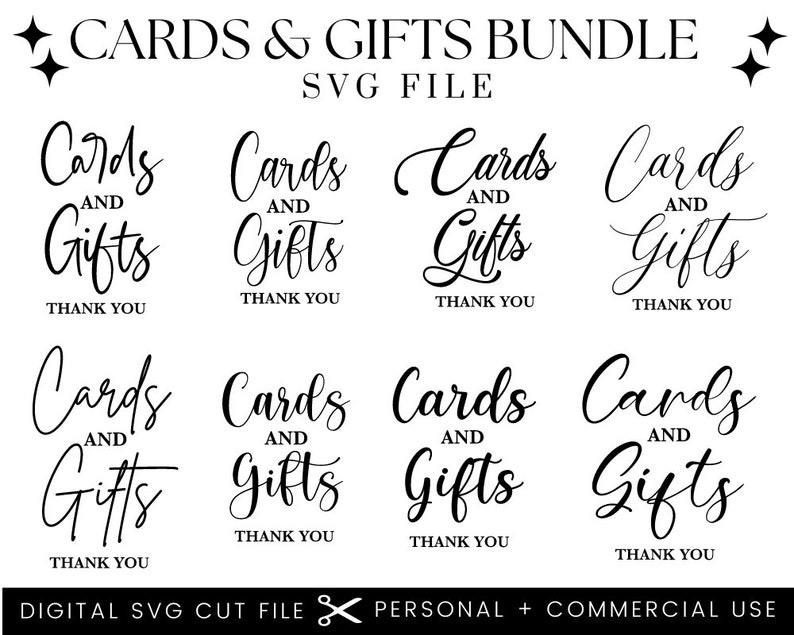 Cards and Gifts SVG Bundle Wedding Sign Svg Wedding SVG - Etsy