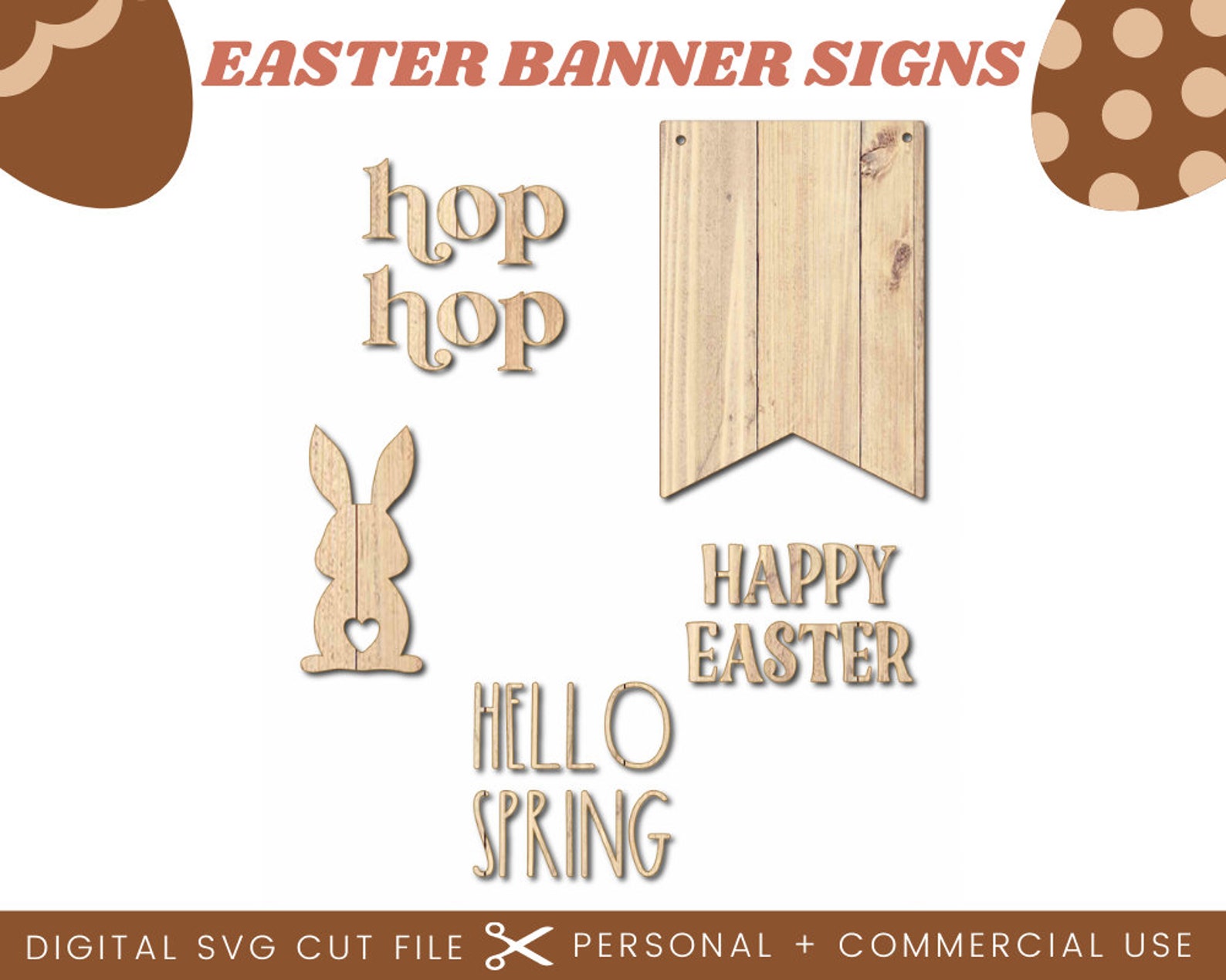 Happy Easter Farmhouse Signs SVG Glowforge Easter Laser File | Etsy