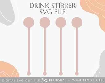 Digital SVG Laser Cut Drink Stirrer / Laser Cut Swizzle Stick / Laser ...