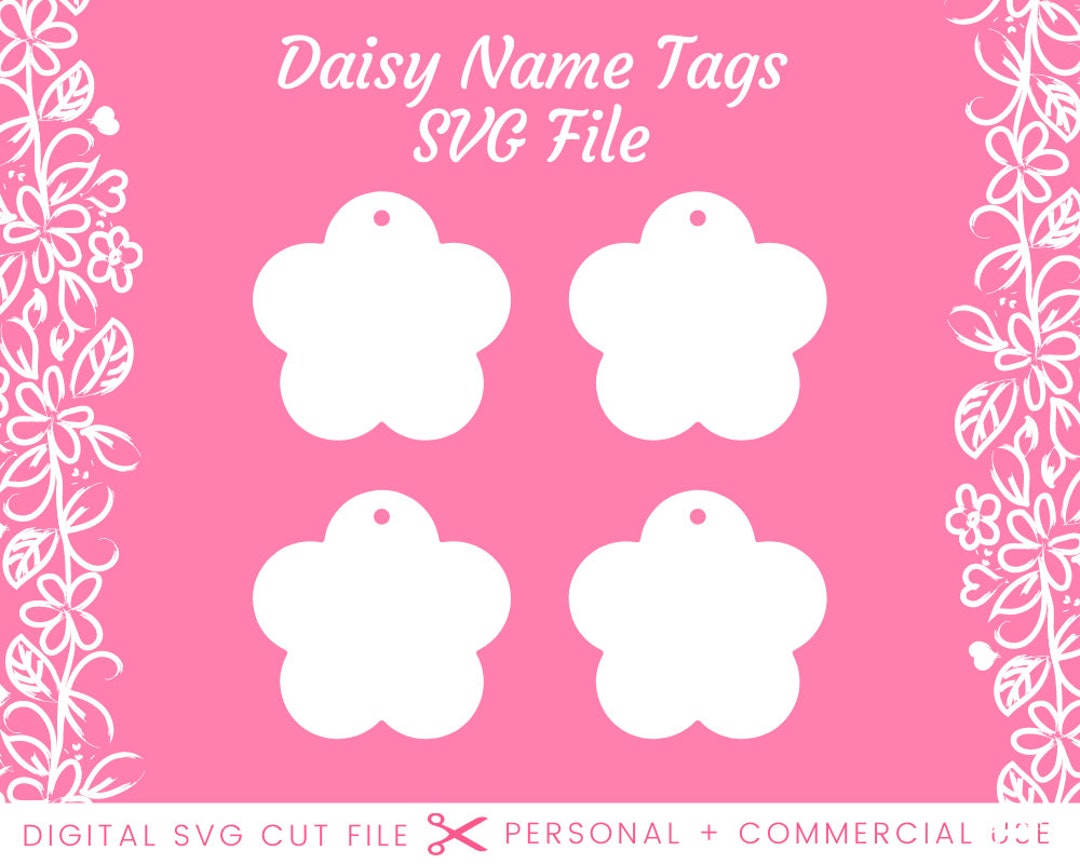 Daisy Name Tag Basket Tag SVG Daisy Basket Tag Daisy Gift Tag Acrylic ...