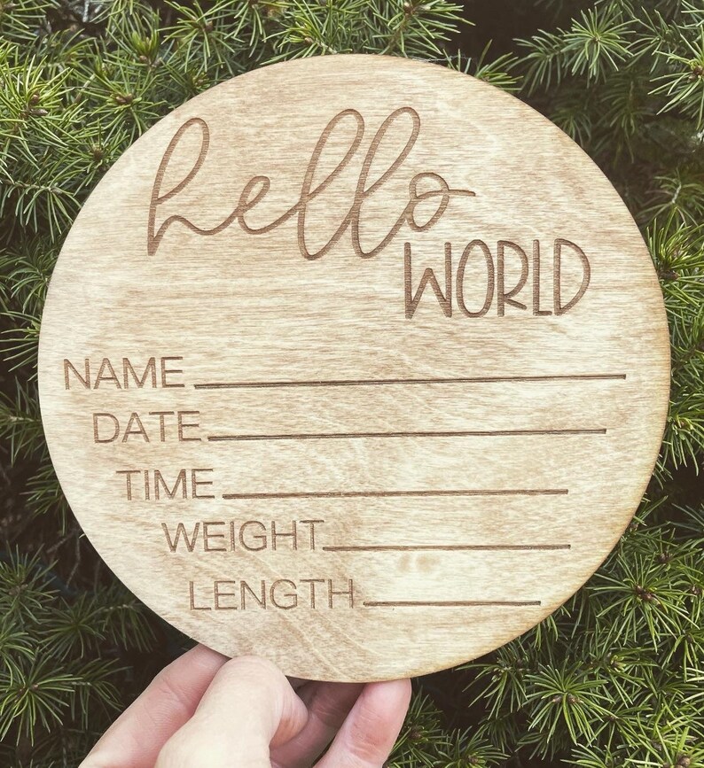 Hello World Baby Sign SVG Baby Stat Name Sign SVG PNG | Etsy