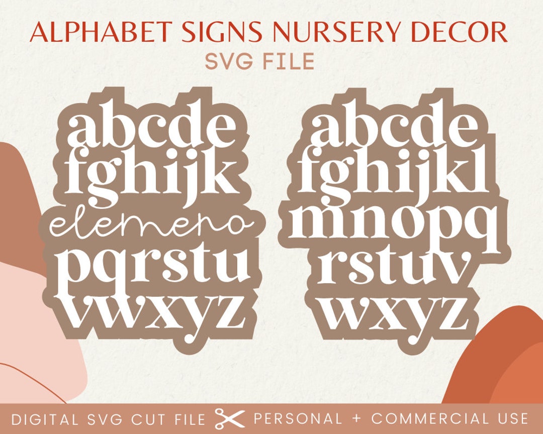 Alphabet ABC Boho Nursery Decor Sign SVG File | Nursery Abc Wall ...