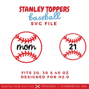 Baseball Stanley Topper SVG | Laser Ready Stanley Name Tag | Stanley ...