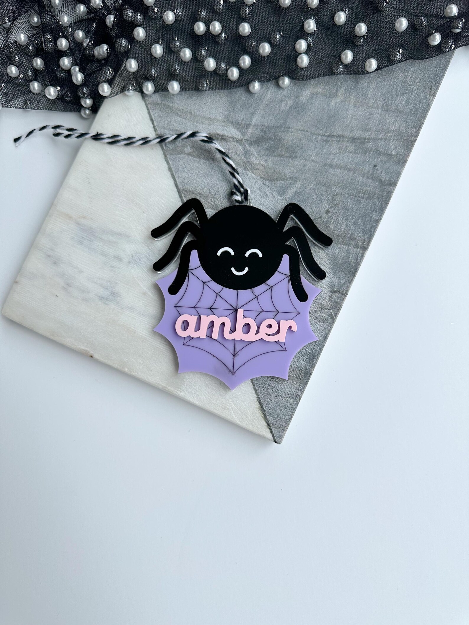 Halloween Spider Web Name Tag SVG File: Laser Cut Initial Design ...