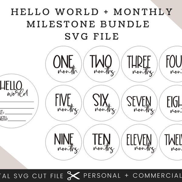 Baby Monthly Milestone Svg - Etsy