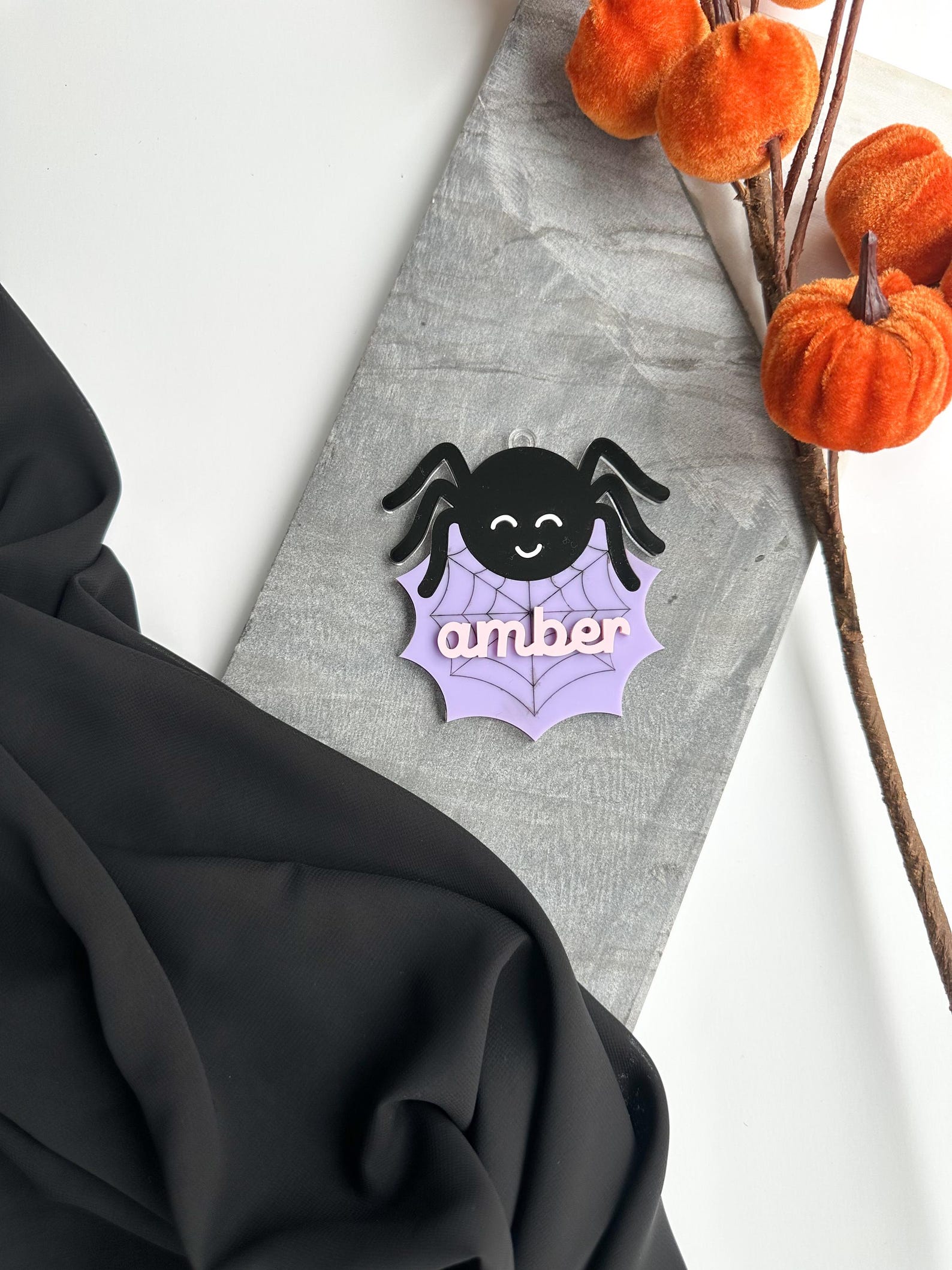 Halloween Spider Web Name Tag SVG File: Laser Cut Initial Design ...