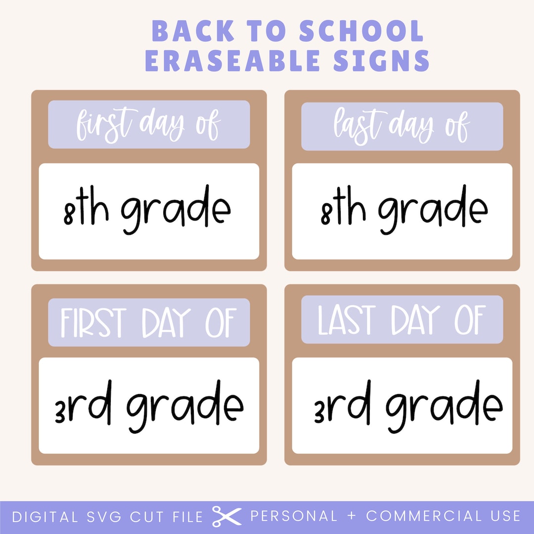 First Day of School Erasable Sign SVG | Back to School Cut File | Last ...