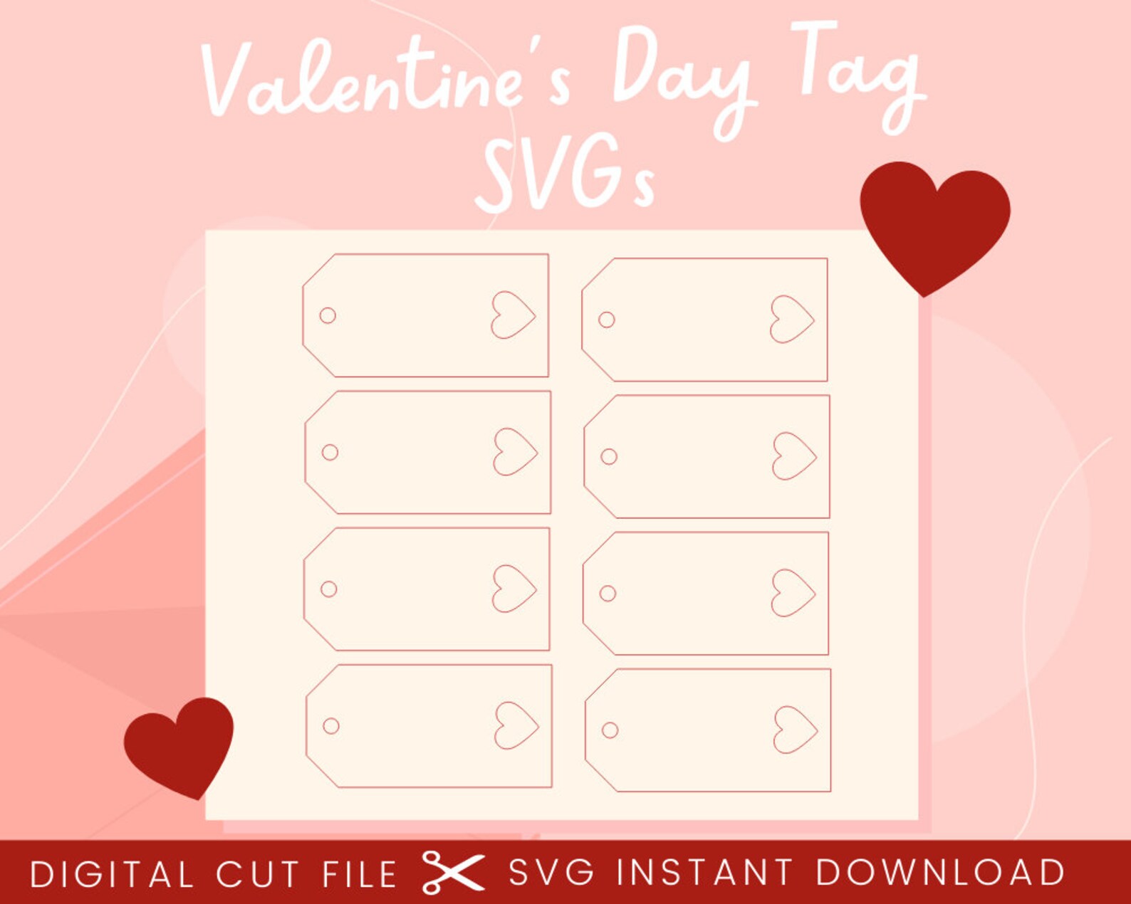 Valentine's Day Gift Tag SVG Glowforge Heart Tag Svg - Etsy