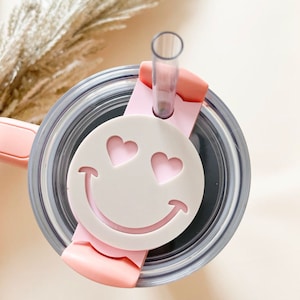 Smiley Face Stanley Topper SVG | Laser Ready Stanley Name Tag | Stanley ...