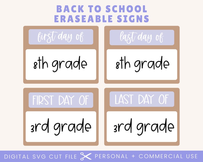 First Day of School Erasable Sign SVG Back to School Cut - Etsy
