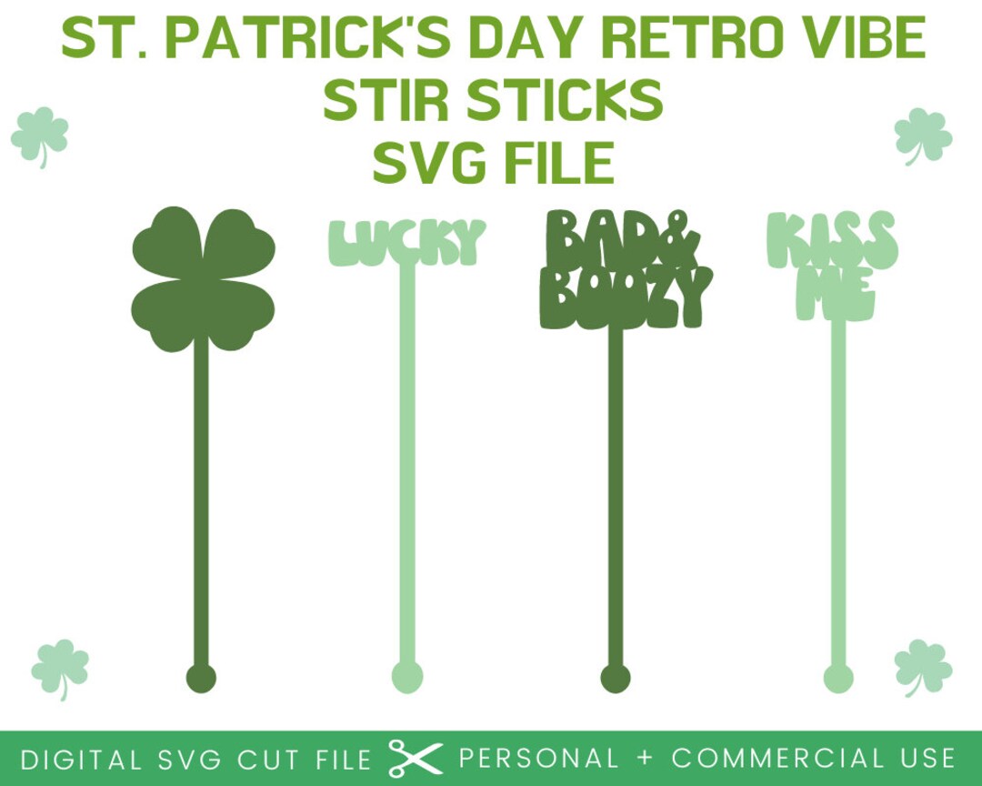 St. Patrick's Day Drink Stir Sticks SVG: Glowforge File (digital ...
