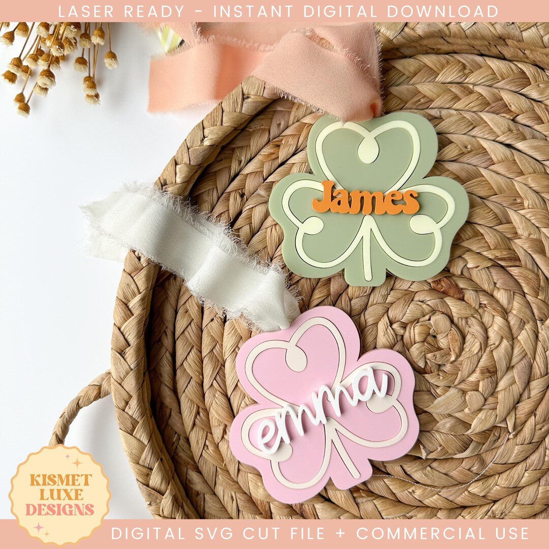 St. Patrick's Day Basket Tag SVG | Lucky Clover Basket Tag | Shamrock ...