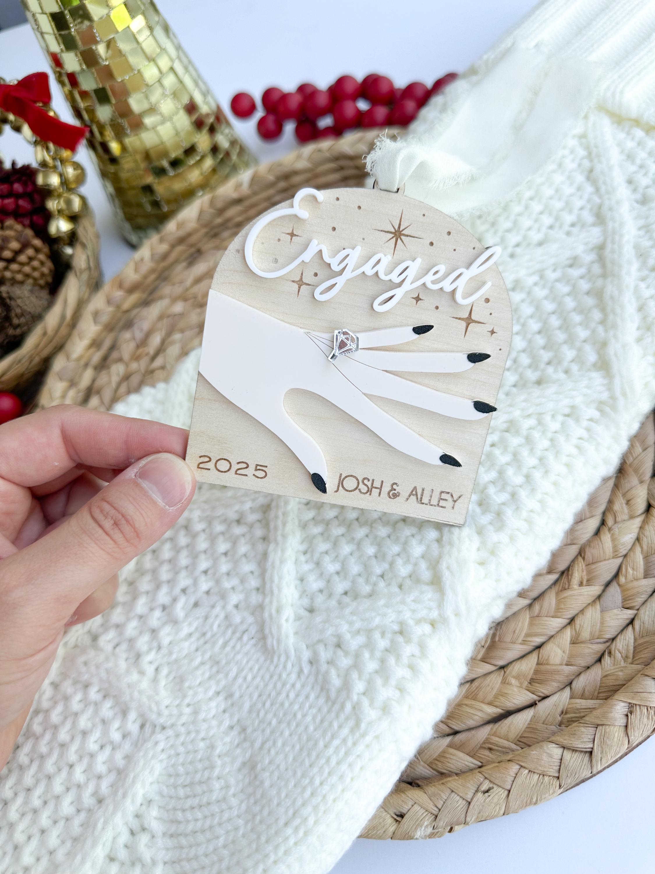 Engaged Ornament SVG File: 2025 Wedding Christmas Laser Cut (digital ...