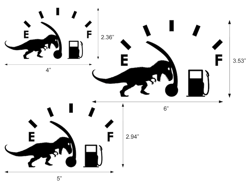 Fuel Gauge, Dino, T-rex, Gas, Car, Vehicle, Vinyl, E, F, Dial, Car ...