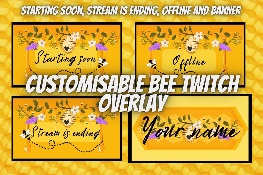 Animated Customisable Canva Twitch Bee Overlay Bundle - Etsy