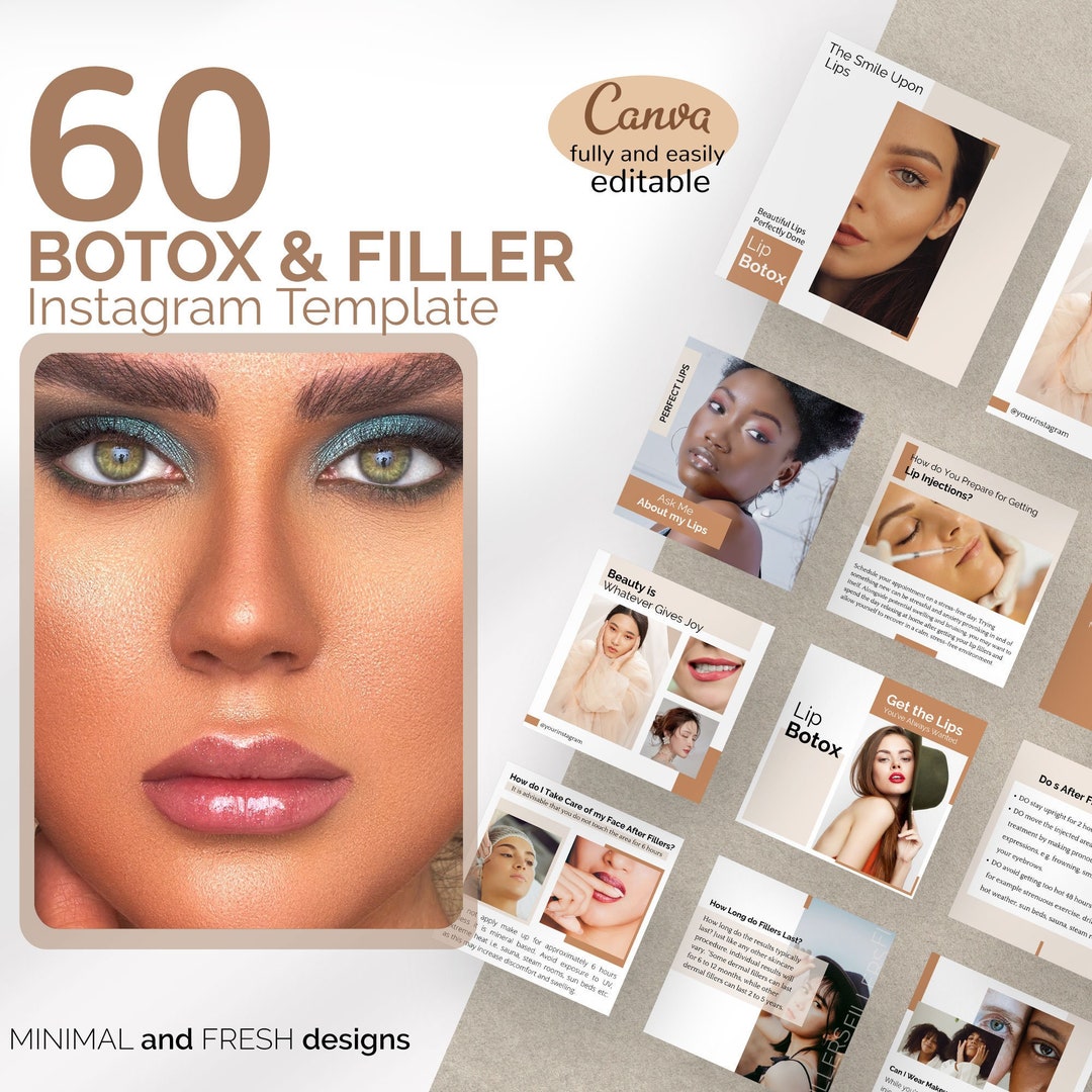 Botox and Filler Instagram Post Templates | Beauty Salon Social Media ...