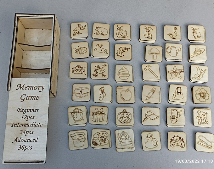 Animal Memory Game, Matching Game, Montessori, Wooden Toy, Animal ...