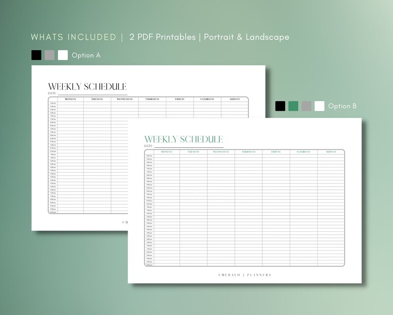 Weekly Schedule Printable PDF A3 A4 A5 Instant - Etsy