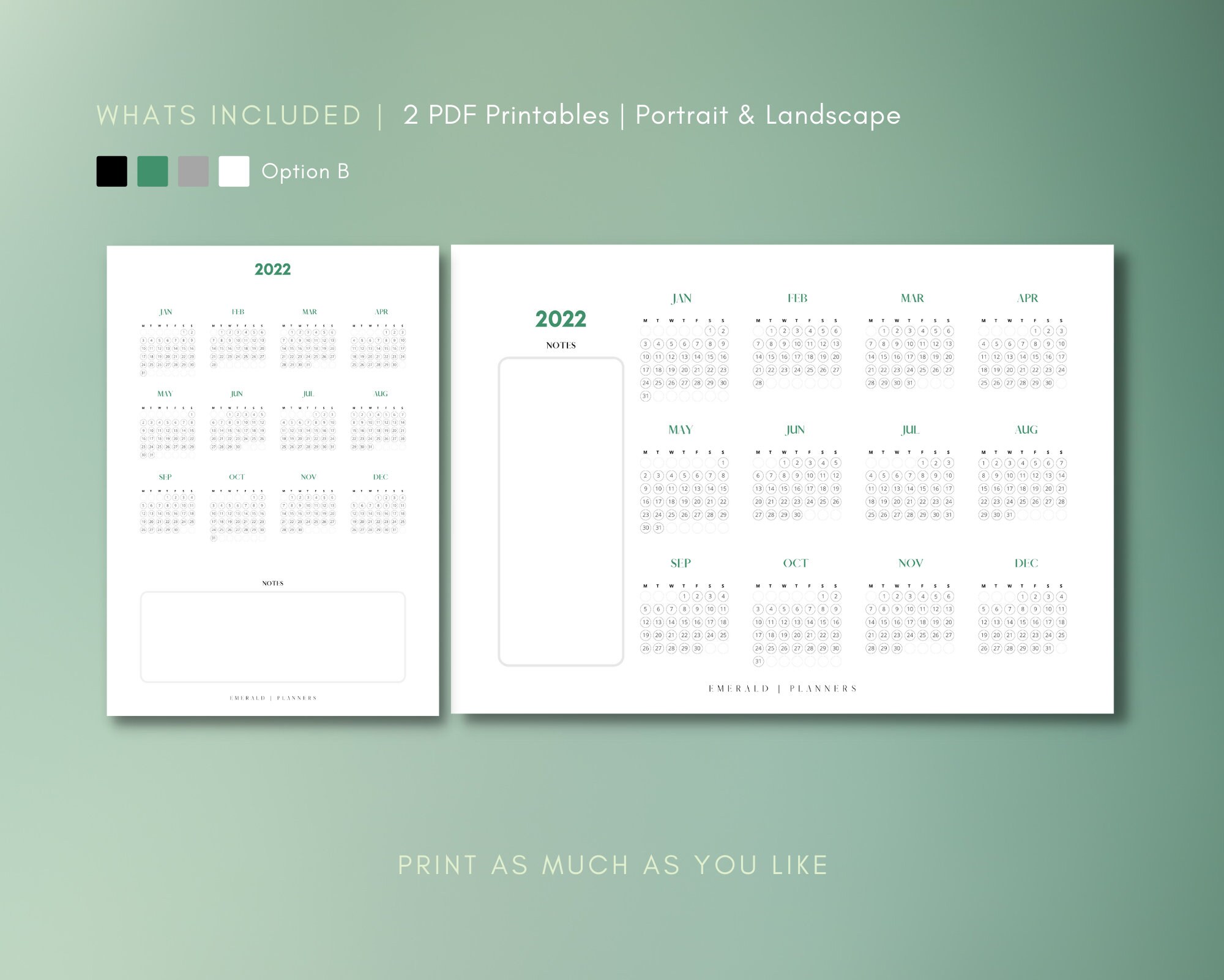 2022 Tracker Calendar | Printable | PDF File | A3 A4 A5 | Instant ...