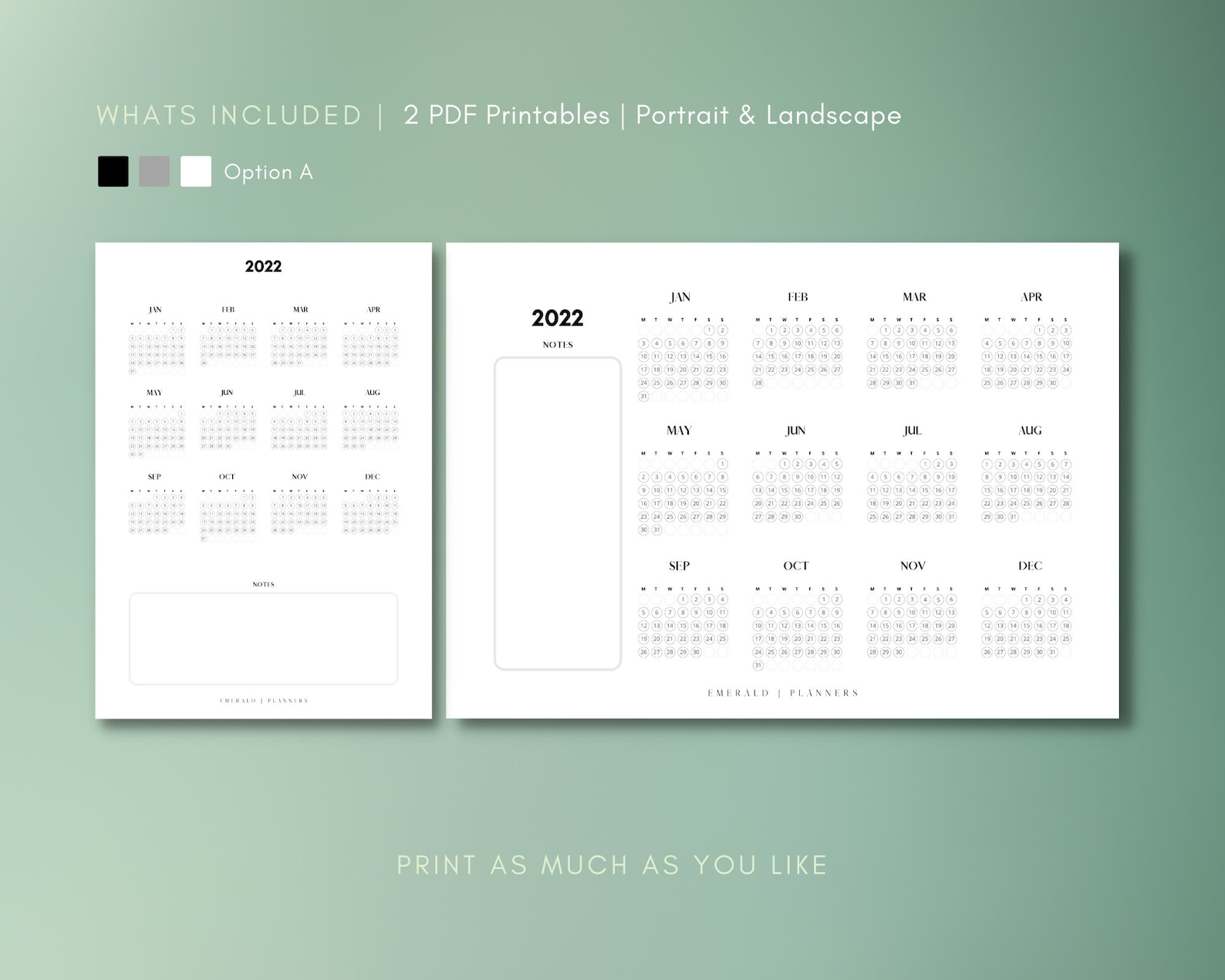 2022 Tracker Calendar | Printable | PDF File | A3 A4 A5 | Instant ...