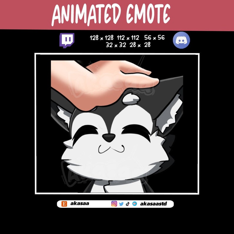 Patpat Husky Dog Animated Emote | Twitch Emote | Discord Emote ...