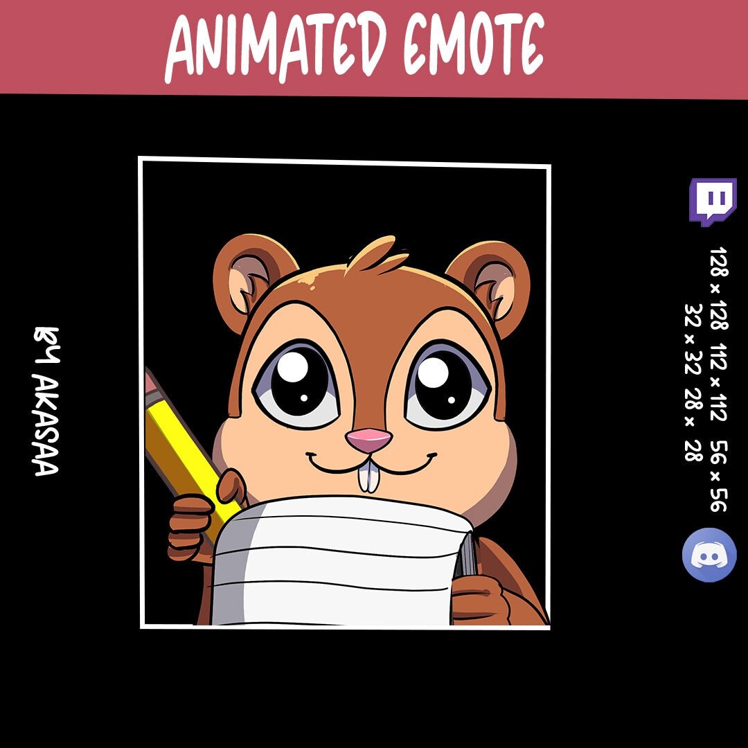 Squirrel Aniamred Animated Emote | Twitch Emote | Discord Emote | Community Emote . - Etsy