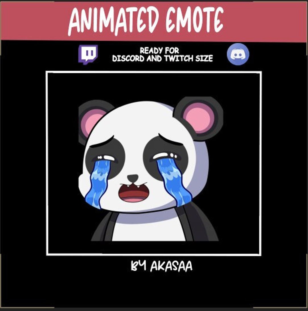 Panda Crying Animated Emote For Discord And Twitch Comunity Emote Etsy