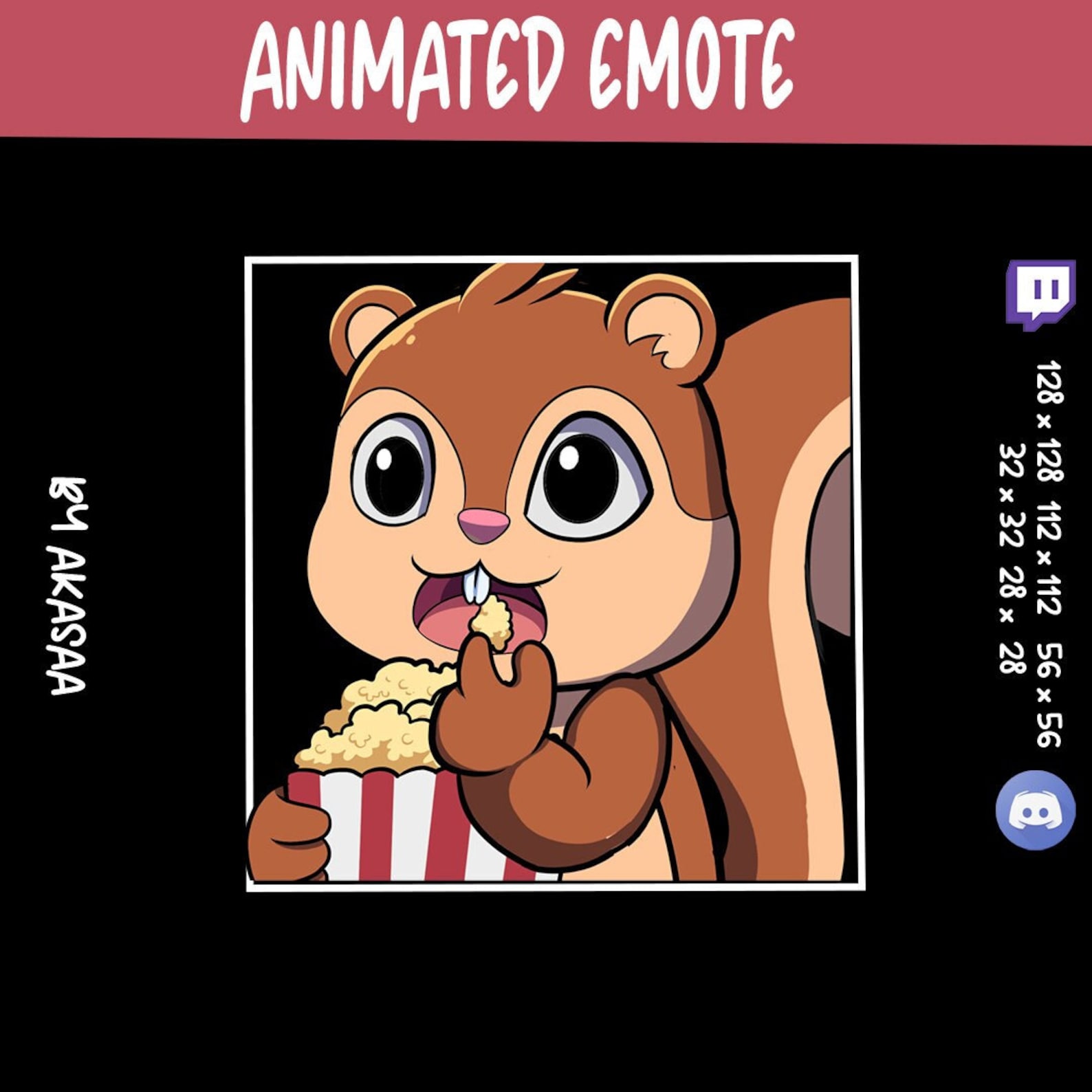 Squirrel Eat Popcorn Animated Emote Twitch Emote Discord Emote ...