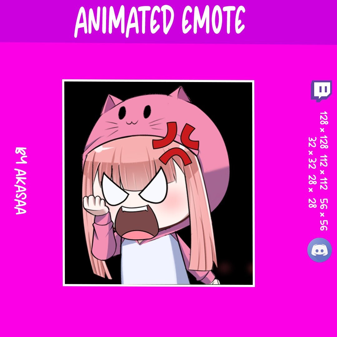 Angry Cat Girl Animated Emote for Twitch and Discord - Etsy