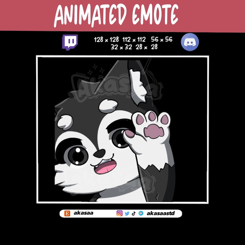 Wave Husky Dog Animated Emote | Twitch Emote | Discord Emote ...